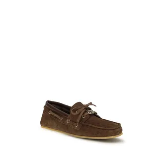 Gucci Womens Brown Calf Leather Bos Taurus Slip-On Loafers