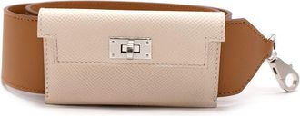 Herm&egrave;s Kelly Gold and Craie Pocket Bag Strap with Palladium Hardware