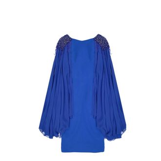 Ivan Montesi Beaded Shoulders Dress - - Dresses - Damen - Blau - 2XL