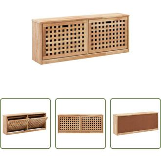 vidaXL vidaXL Flurschrank - Schuhbank 94 x 20 x 38 cm Walnussholz Massiv