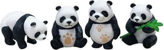 Yardwe 4 Pi&egrave;Ces Panda Figurine, PVC, Miniatures Jardin pour Am&eacute;Nagement Paysager Et Sc&egrave;Nes Cr&eacute;Atives