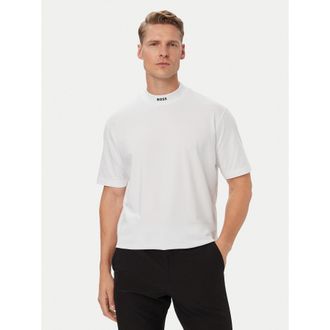 HUGO BOSS T-Shirt Tee Collar 50562120 Wei&szlig; Relaxed Fit