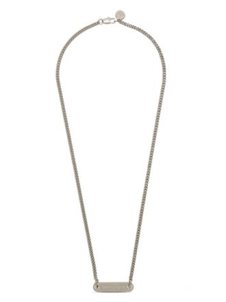 Palm Angels collier à logo gravé - Argent