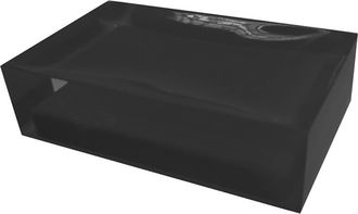 Gedy Auckland Seife, Ma&szlig;e und Gewicht: 3 x 11 x 7 cm & 0,15 kg, Solide Seifenschale aus hochwertigem, transparentem Harz, Schwarze Oberfl&auml;che, Design R&S, 