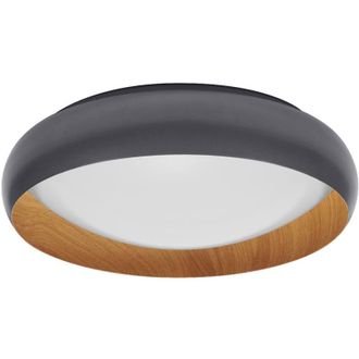 Ledvance ORBIS Livia LED avec anneau en m&eacute;tal, d&eacute;cor gris/bois, 24W, 1200lm, 3000K, 430mm, 830 blanc chaud convivial, dimmabsur 3 niveaux par clic
