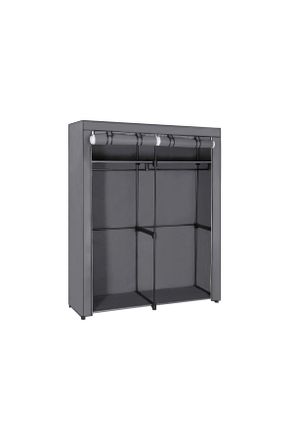 Boxxx Stoffschrank, Grau, Metall, Textil, 2 F&auml;cher, 140x174x43 cm, Schlafzimmer, Kleiderschr&auml;nke, Stoffschrank