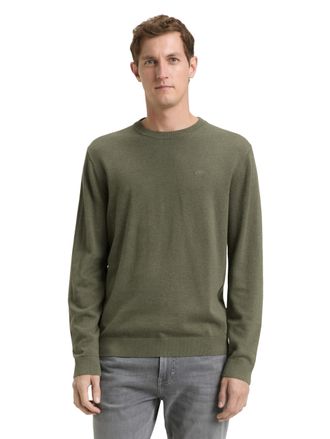 Tom Tailor Herren 1039805 Pullover, 39401 - Tea Leaf Melange, XL