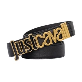 Just Cavalli Damen G&uuml;rtel mit Metallbuchstaben - - Accessories - Damen - Schwarzk - 85 CM