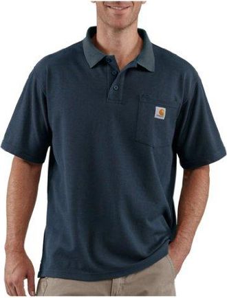 Carhartt Work in Progress Polo de travail avec poche pour hommes Carhartt K570 - Coupe originale, S, bleu marine, 1