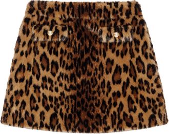 Maje minijupe à imprimé léopard - Marron