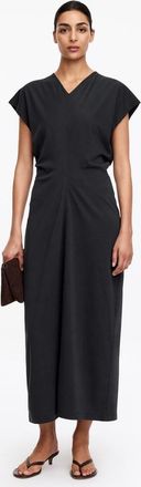 Arket Drapiertes Midikleid -Schwarz