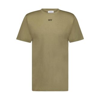 Off-white Schwarzes Skript Beige Slim Fit Tee - - Tops - Herren - Beige - S