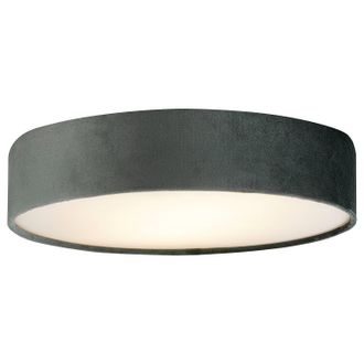Searchlight home24 Deckenleuchte Drum &Oslash; 50cm Grau/Grau Samt E27