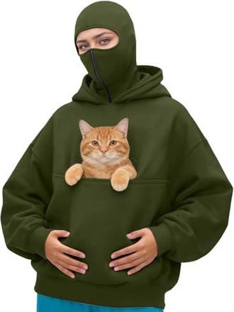 Generic Vestes unisexes pour femme - Double couche - Sweat &agrave; capuche avec fermeture &eacute;clair - Style streetwear d&eacute;contract&eacute; - Avec cordon de serrage r&eacute;glable - 