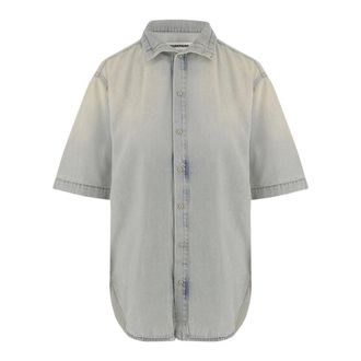 Darkpark Mixed Cotton Denim Shirt - - Shirts - Damen - Blau - M