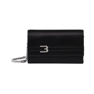 Baldinini Pochette en satin - Femme - Sacs - Noir - Taille: ONE Size