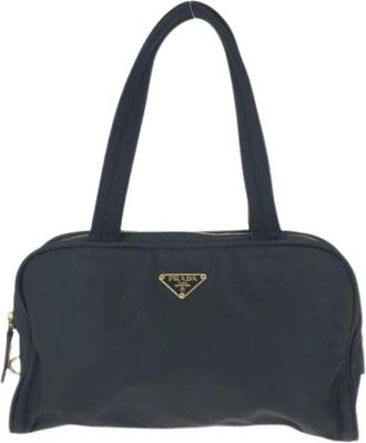 Prada Sac cabas Pre-owned en nylon Tessuto avec logo triangle - Femme - Pre-owned - Noir - Taille: ONE Size