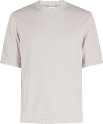 Eleventy Homme, Tops, Beige, Taille: XL Maglia Girocollo Mezza Manica