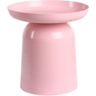 Beliani Beliani - Beistelltisch Pastellrosa Metall Rund Moderner Stil Geometrische Form Designer Tisch Wohnzimmer