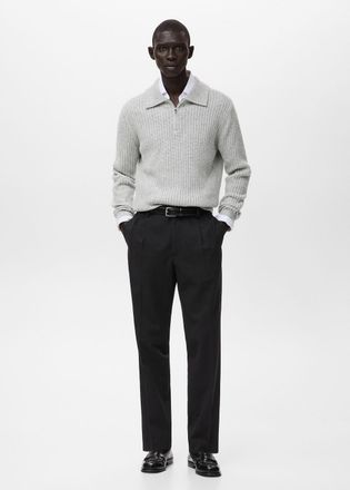 Mango Regular Fit-Bundfaltenhose schwarz - Herren - 38 - MANGO MAN