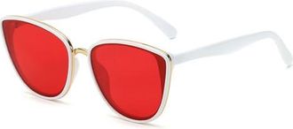 Generic Lunettes De Soleil Tendance &Agrave; Grande Monture Avec Anneau En M&eacute;tal For Hommes Et Femmes(Red)