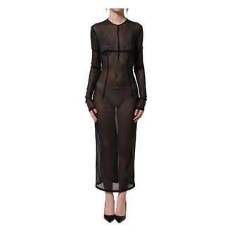 Dolce & Gabbana Sheer Fitted Maxi Dress - - Dresses - Damen - Schwarzk - S