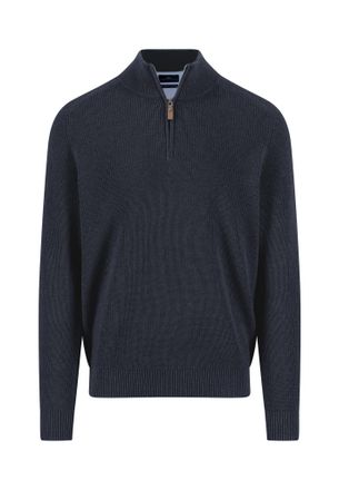 Fynch-Hatton Troyer aus Baumwolle mit Strukturmuster und Rei&szlig;verschluss Navy/L