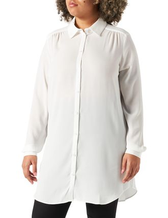 Vila Damen Vilucy Button L/S Tunic - Noos Bluse, Snow White,36