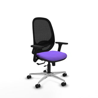 Piqueras y Crespo Atmungsaktiver B&uuml;rostuhl mit 3D-Armen, h&ouml;henverstellbare Lendenwirbelst&uuml;tze, ausgestattet mit Syncro/Translack und Schneideschaum, mit Rollen von 65 m