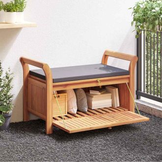 vidaXL Vidaxl - Garten-Truhenbank mit Kissen 91 cm Massivholz Akazie