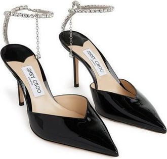 Jimmy Choo London Escarpins vernis orn&eacute;s de cristaux