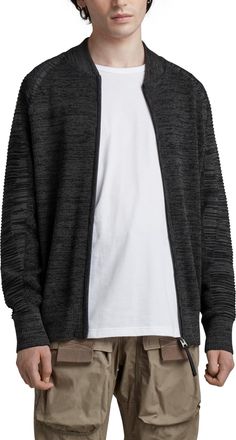 G-Star RAW Herren 3D Biker Knitted Zip Through Strickjacke, Mehrfarben (cloack/dk Black D21952-C259-D373), XS