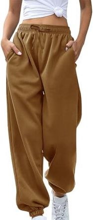 Generic Pantalon de jogging basique uni pour femme, pantalon de jogging sarouel, coupe ample, jambe droite, gym, sport, course à pied, entraînement, athlétism