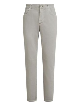 Brunello Cucinelli Five-Pocket-Hose mit Knopfverschluss - Grau