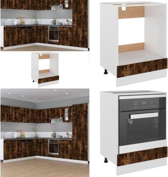 vidaXL Herdumbauschrank R&auml;uchereiche 60x46x81,5 cm Holzwerkstoff - Herdumbauschrank - Backofenschrank - K&uuml;chenm&ouml;bel - Holzschrank - Esszimmertisch - Home &