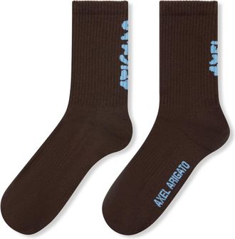 Axel Arigato unisex, Sous-vêtements, Brun, Taille: S Floral Jacquard Socks