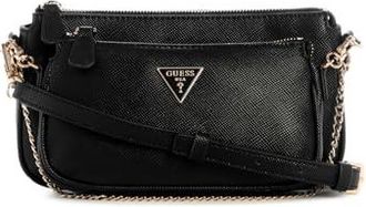 Guess Noelle II Double Pouch Crossbody, Sac &agrave; bandouli&egrave;re Femmes, Noir, Taille Unique