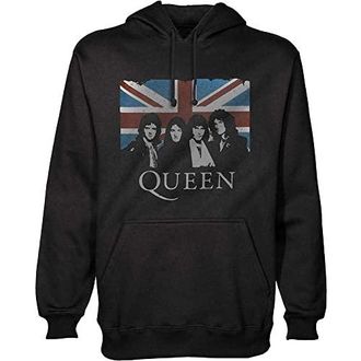 Queen Rockoff Trade Queen Vintage Union Jack Pullover Sweat-Shirt À Capuche, Noir (Black Black), X-Large Homme