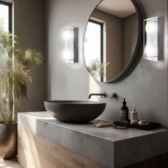 Globo Lighting LED Wandleuchte dimmbar Spiegellampe Flurleuchte 2 flammig Wohnzimmerlampe Wandlampe, Chrom Glas, 2x 5 W 2x 350lm warmweiß, LxB 24 x 12 cm, 2er Set