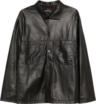 Emporio Armani chemise boutonn&eacute;e &agrave; poche &agrave; rabat - Marron