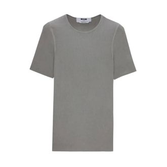 Msgm Msgm, Femme, Tops, Gris, Taille: 42 FR T-shirt c&ocirc;tel&eacute; en viscose