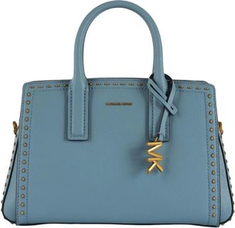 Michael Kors Femme, Sacs, Bleu, Taille: ONE Size Leather Top-Zip Satchel