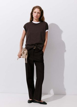 Mango Gerade Hose mit mittlerem Bund schokolade - Damen - 34 - MANGO