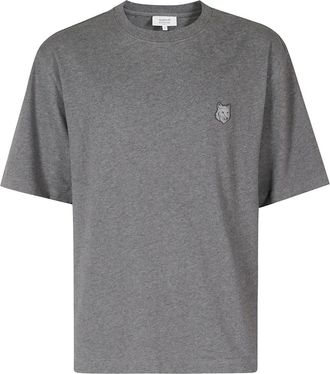 Maison Kitsun&eacute; T-shirt oversize Fox Head - Homme - Tops - Gris - Taille: S