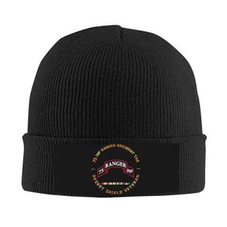 Generic Bonnet en Tricot Insigne du 75E R&eacute;giment DInfanterie - V&eacute;t&eacute;ran du Bouclier du D&eacute;sert Respirant Bonnets Unisexe Bonnet Hiver pour Ext&eacute;rieur Ski Temps F
