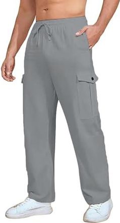 Generic Pantalon de sport long pour homme : pantalon de jogging avec taille &eacute;lastique pantalon de surv&ecirc;tement slim fit pantalon de loisirs l&eacute;ger pantalon en t