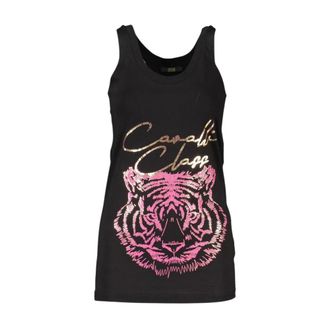 Cavalli Elegantes bedrucktes Tanktop mit breiten Schultern - - Tops - Damen - Schwarzk - M