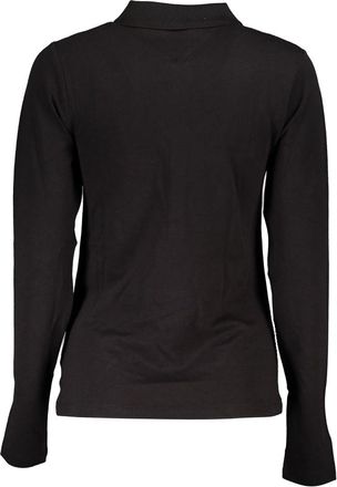 Tommy Hilfiger Long-Sleeve Cotton Blend Polo Shirt - Black