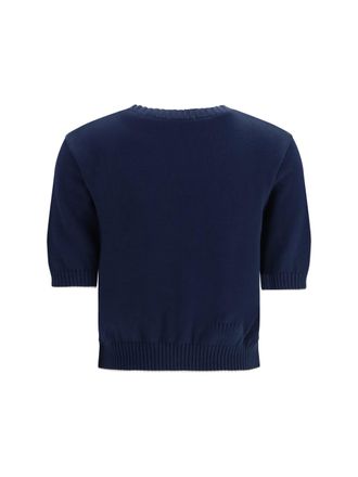 Weekend by Max Mara Womens Cotton Knit Sweater With Embroidery Cotton; Polyester T-Shirts And Polos