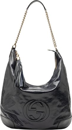 Gucci Hobo Bags - Patent Soho Shoulder Bag - Gr. unisize - in Blau - f&uuml;r Damen